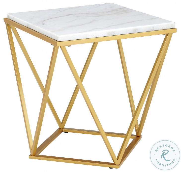 Conner White Marble And Gold End Table From Picket House Furnishings ...