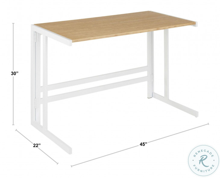 Roman White Metal And Natural Wood Office Desk | HomeGalleryStores.com ...