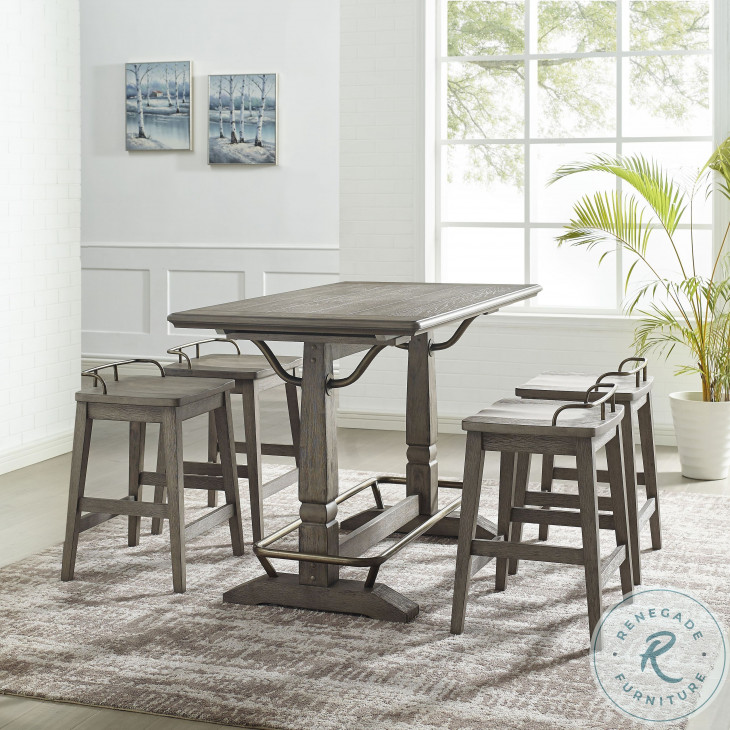 Ryan Smoky Oak Counter Height Gathering Table | HomeGalleryStores.com ...