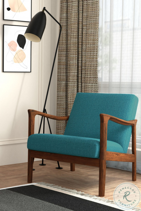 Zephyr Medium Brown and Turquoise Lounge Chair From Alpine | Coleman ...