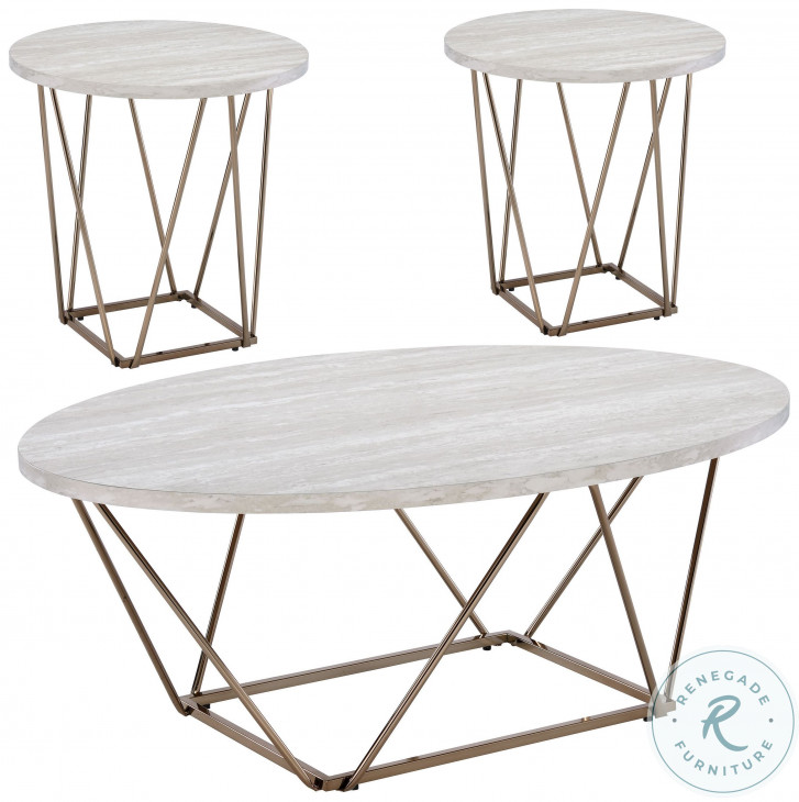 Rowyn Off White And Champagne Cocktail Table From Steve Silver ...
