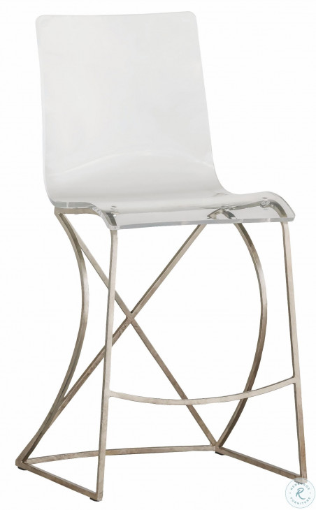 Johnson Acrylic And Silver Counter Stool from Gabby | Coleman Furniture