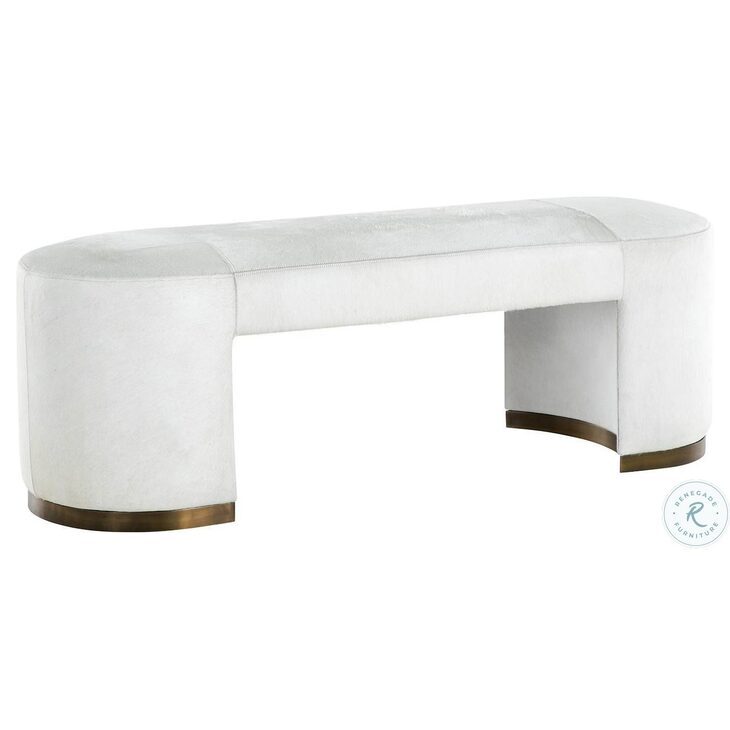 Lucius Natural Ivory Hide Bench From Gabby | Coleman Furniture