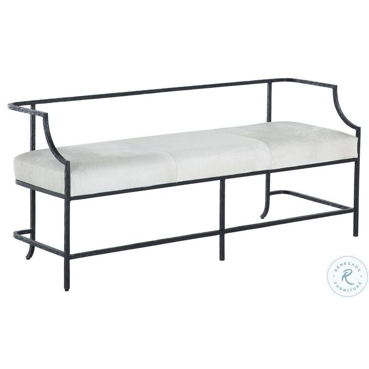 Victor Natural Ivory Hide Bench From Gabby | Coleman Furniture