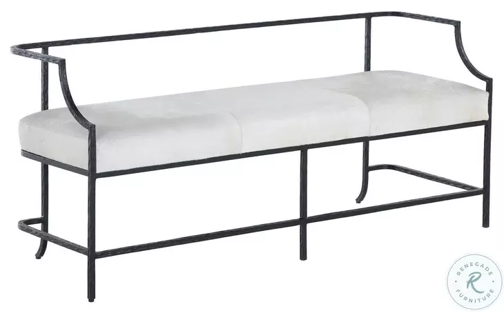 Victor Natural Ivory Hide Bench From Gabby | Coleman Furniture