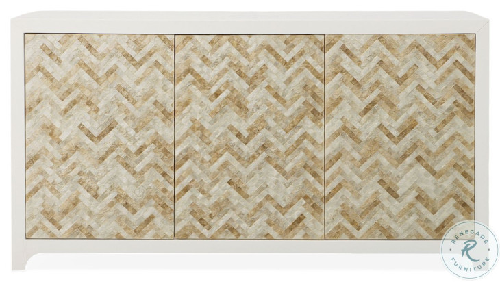 Lakin White Lacquered And Tri Tone Capiz Shell Door Credenza From ...