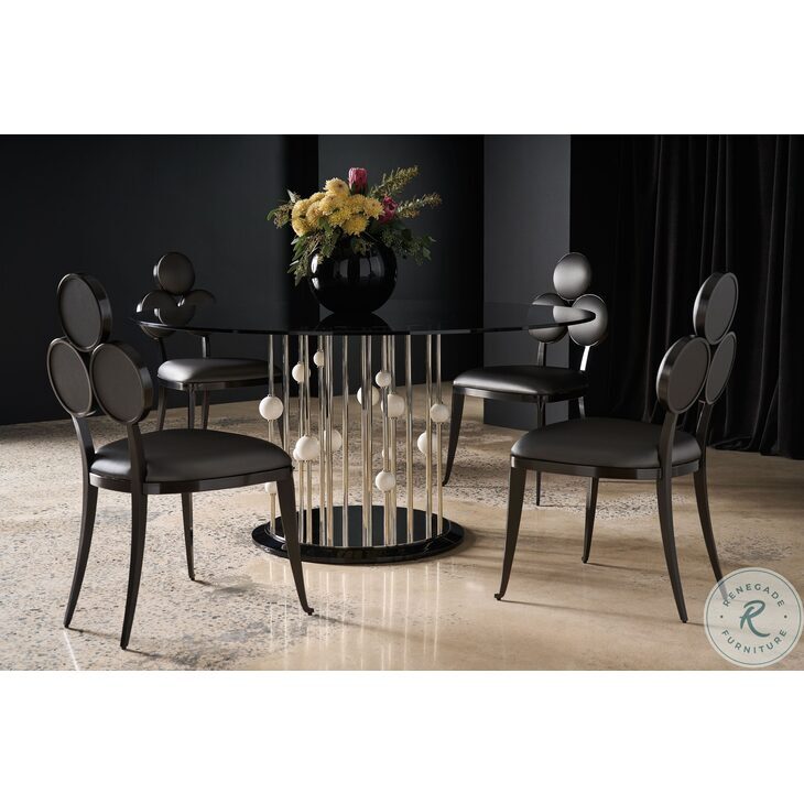 Orbit Piano Black And Whisper Of Gold Dining Table From Caracole ...
