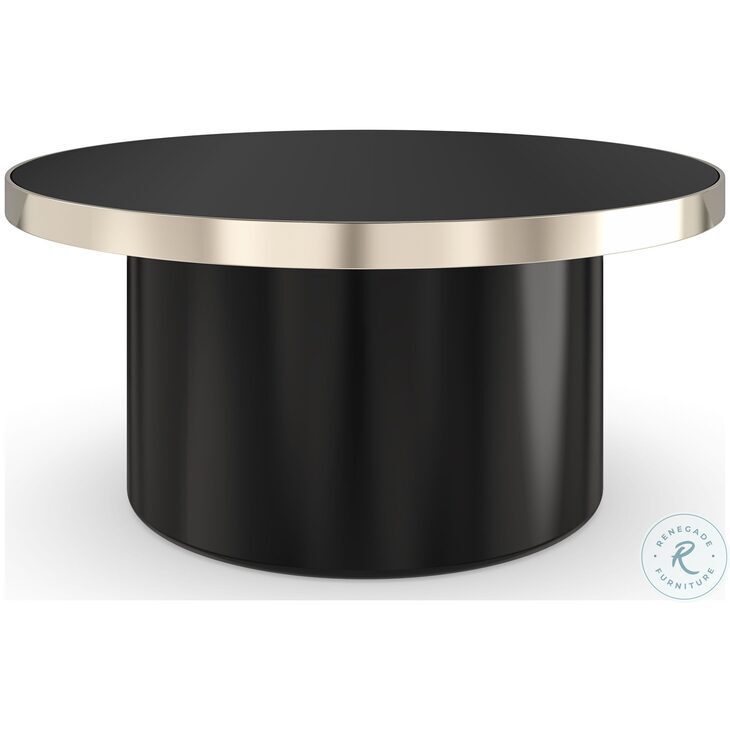 Umbra Piano Black And Whisper Of Gold Small Cocktail Table From ...
