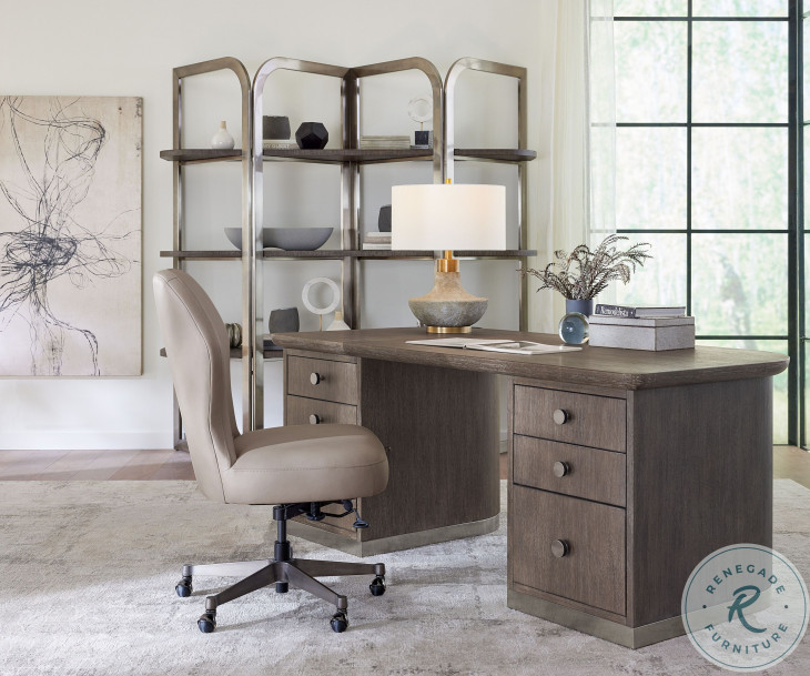 Modern Mood Dark Brown Executive Desk From Hooker | Coleman Furniture