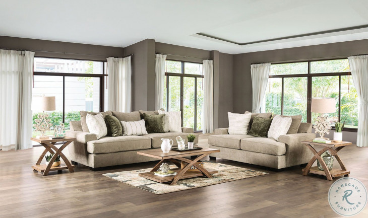 New Meadows Ash Green And Ivory Living Room Set from Furniture of ...