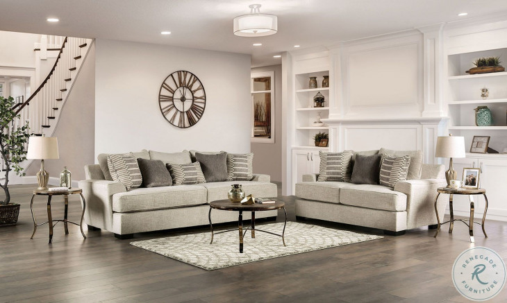Holborn Beige Living Room Set from Furniture of America | Coleman Furniture