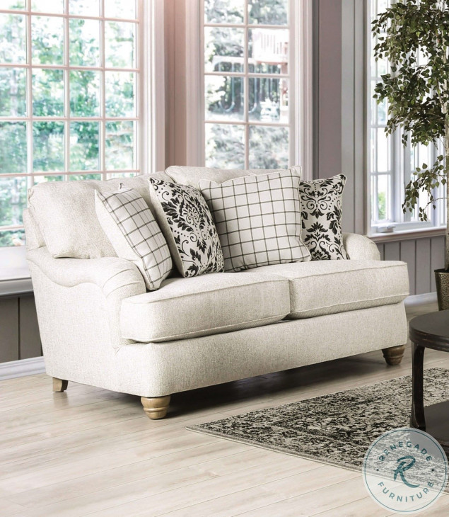 Mossley Ivory Living Room Set from Furniture of America | Coleman Furniture