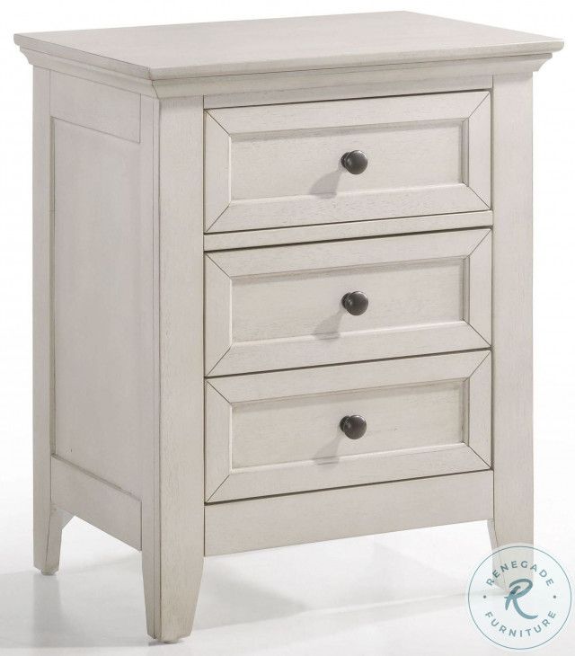 White rustic bedside table store