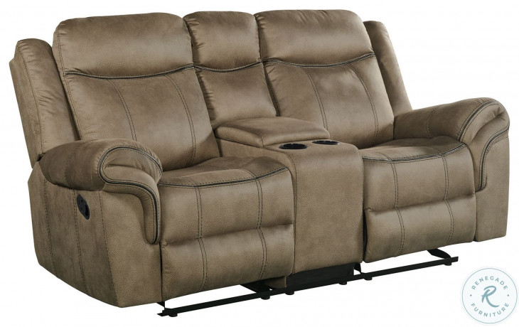 Tasso Sorrento Brown Reclining Console Loveseat From Picket House ...