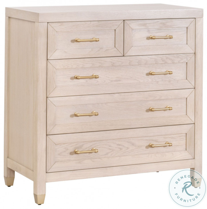 Stella Light Honey Oak 5 Drawer High Chest From Essentials for Living ...