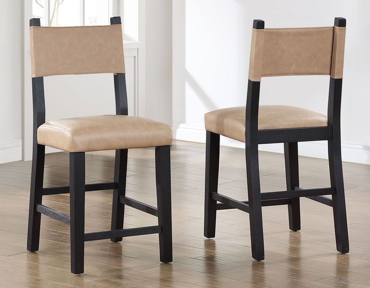 Aubrey Black and Beige Counter Height Chair From Steve Silver | Coleman Furniture