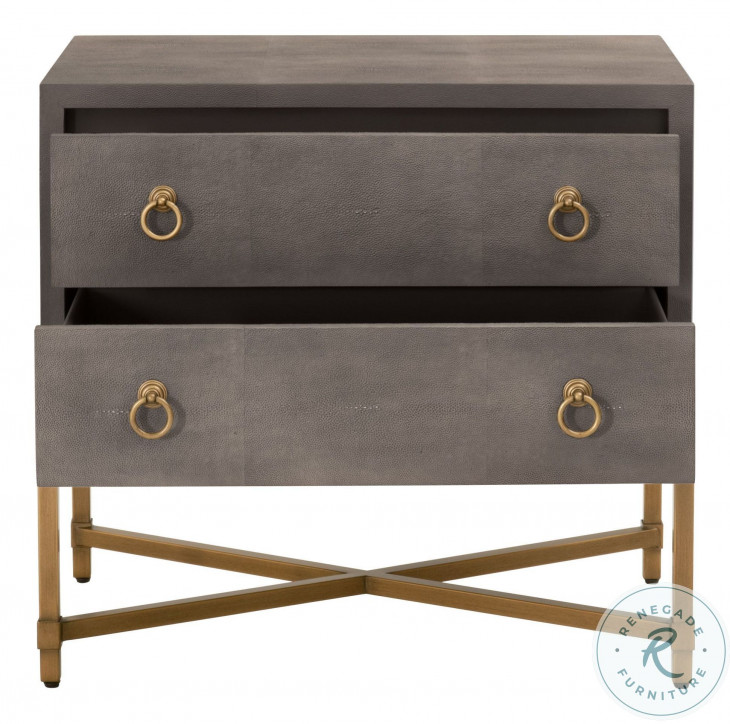 Strand Gray Shagreen 2 Drawer Nightstand From Essentials for Living ...
