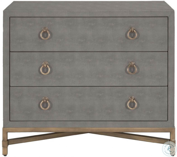 Strand Gray Shagreen 3 Drawer Nightstand From Essentials for Living ...