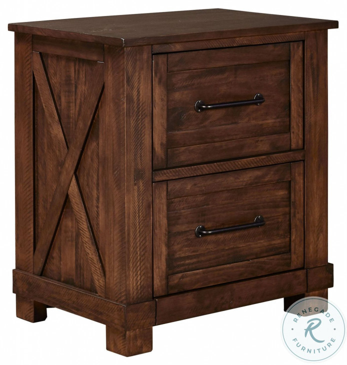 Sun Valley Rustic Timber Nightstand from A-America | Coleman Furniture