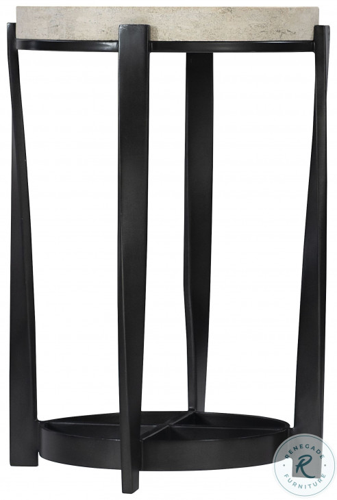 Berkshire Laminated White Stone And Aged Pewter Accent Table From ...