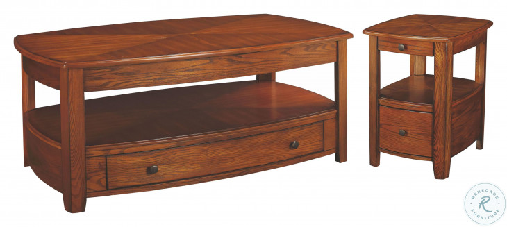 Primo Warm Medium Brown Rectangular Drawer End Table ...