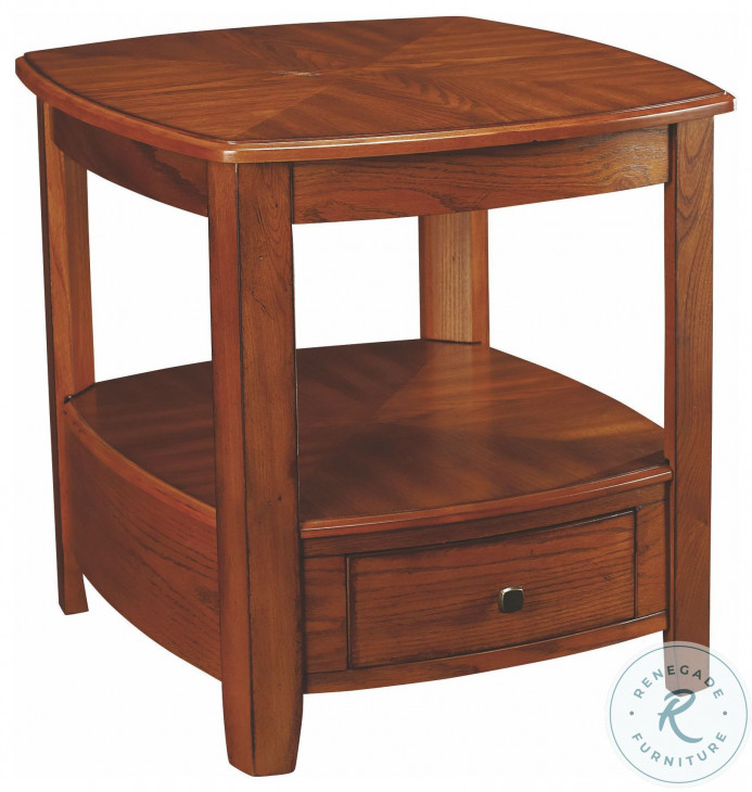 Primo Warm Medium Brown Rectangular Drawer End Table ...