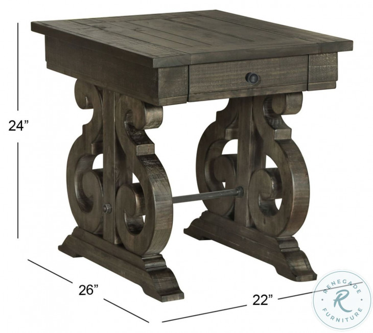 Bellamy Deep Weathered Pine Rectangular End Table from Magnussen Home ...