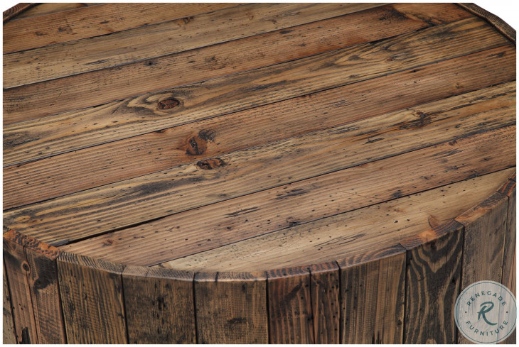 Dakota Rustic Pine Round Cocktail Table from Magnussen Home | Coleman ...