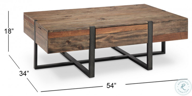 Prescott Rustic Honey Large Rectangular Cocktail Table from Magnussen ...