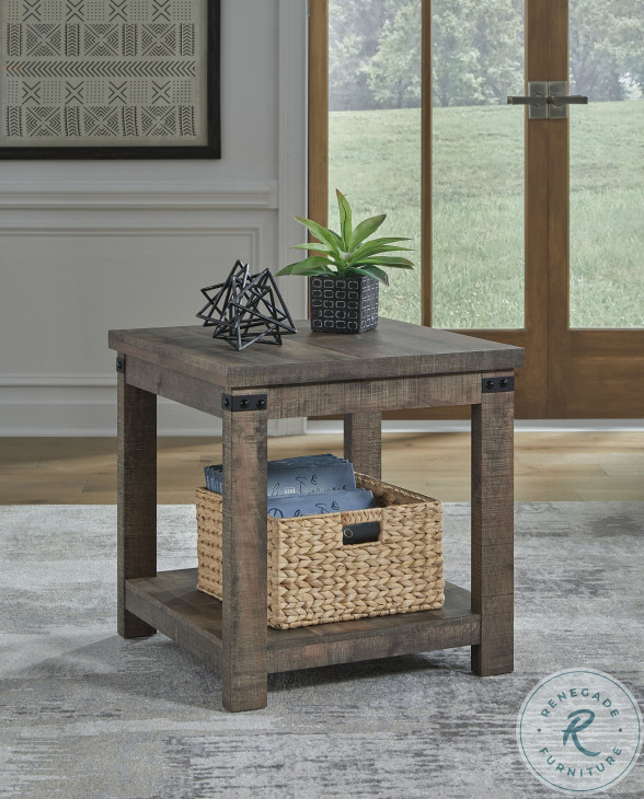 Hollum Rustic Brown Square End Table From Ashley Furniture | Coleman ...