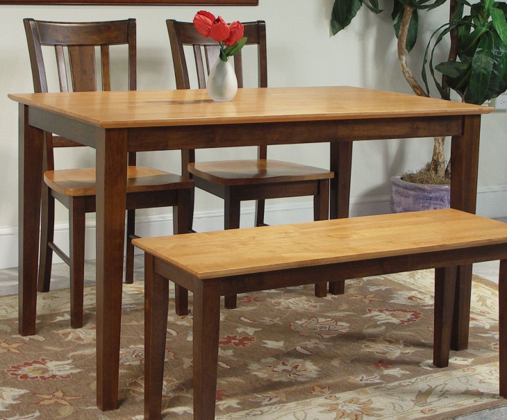 Dining Essentials Cinnamon Espresso 48" Rectangular Dining Table with ...