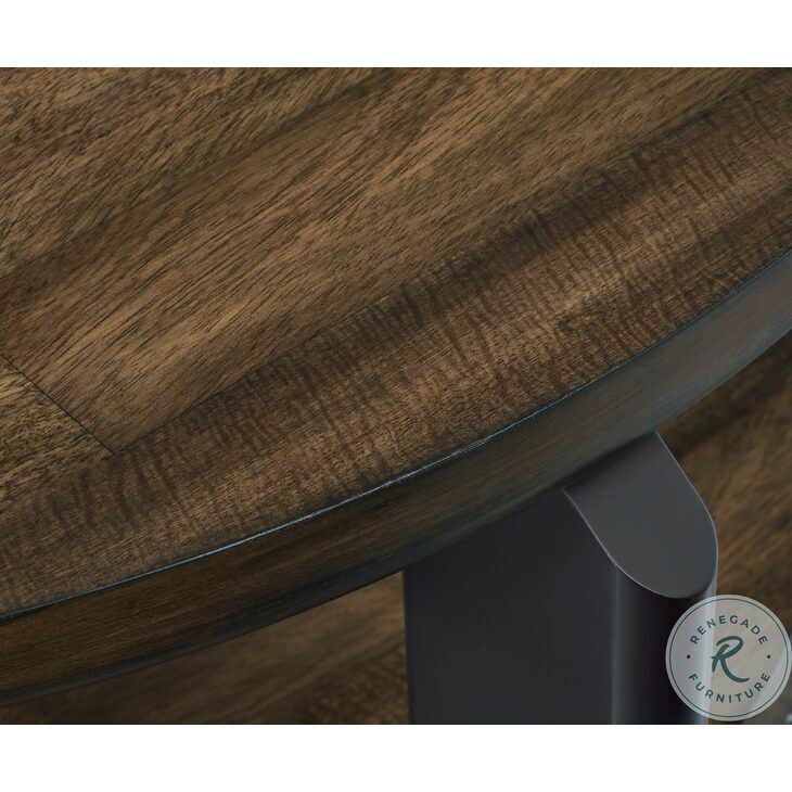 Kraeburn Brown And Black Round Cocktail Table From Ashley Furniture ...