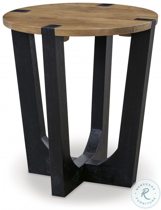 Hanneforth Brown And Black End Table From Ashley Furniture | Coleman ...