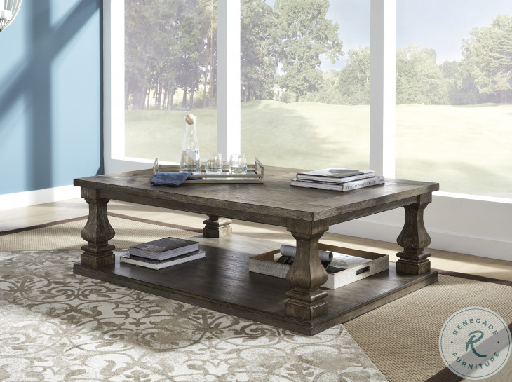 Johnelle Gray Rectangular Cocktail Table from Ashley | Coleman Furniture