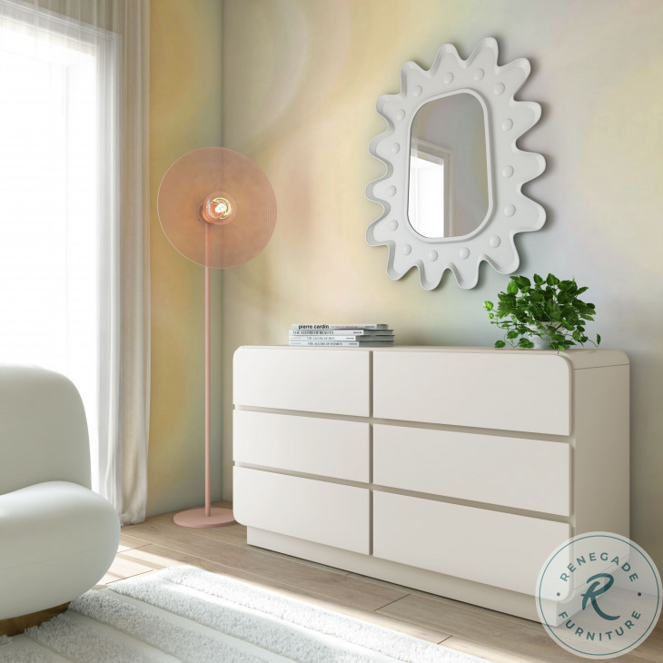Sagura Cream 6 Drawer Dresser From TOV | Coleman Furniture