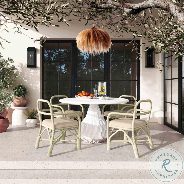 Ginny Cream Rattan Dining Chair From TOV | Coleman Furniture