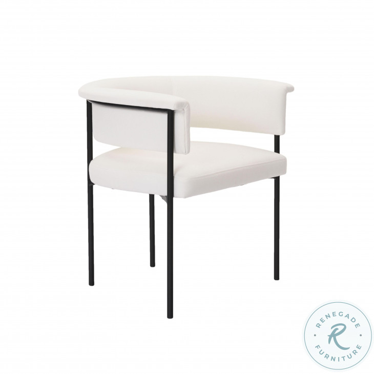 Taylor Cream Performance Linen Dining Chair From TOV | Coleman Furniture