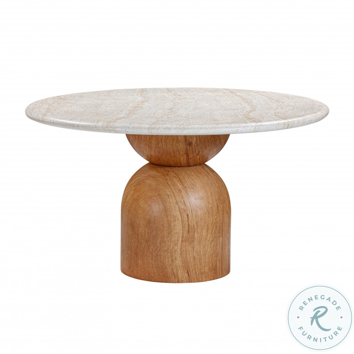 Cynthia Travertine Concrete 54" Round Dining Table From TOV | Coleman ...