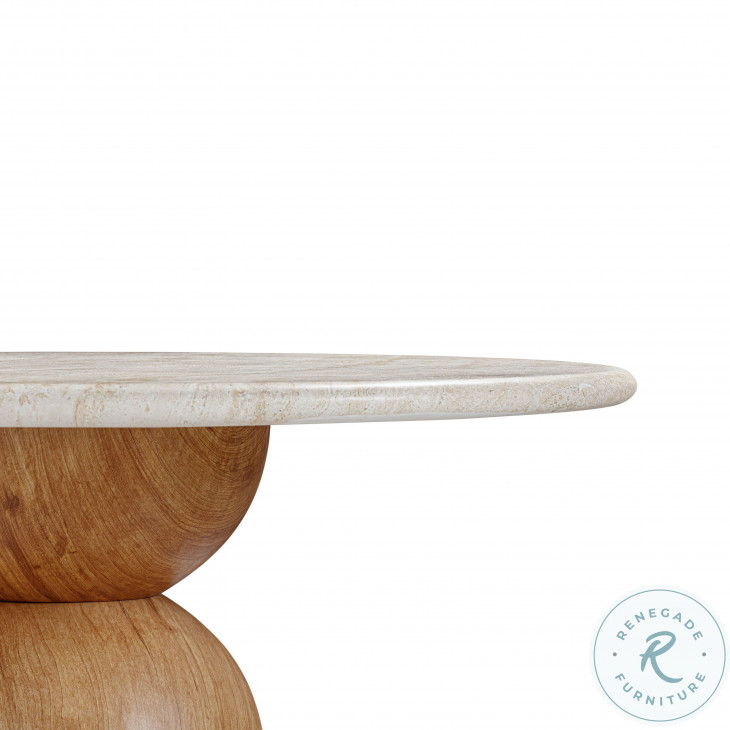 Cynthia Travertine Concrete 54" Round Dining Table From TOV | Coleman ...