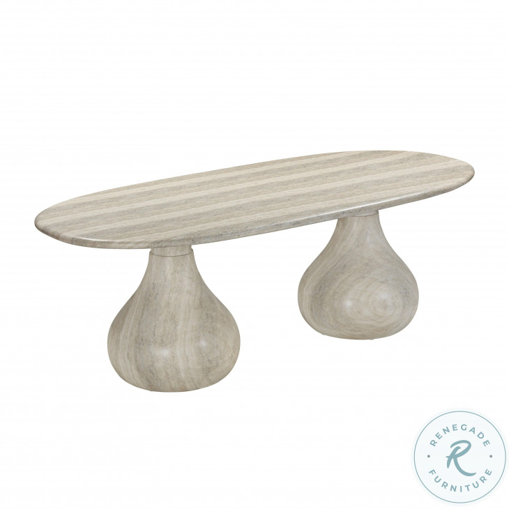 Smooch Faux Travertine Outdoor Pedestal Dining Table From TOV | Coleman ...