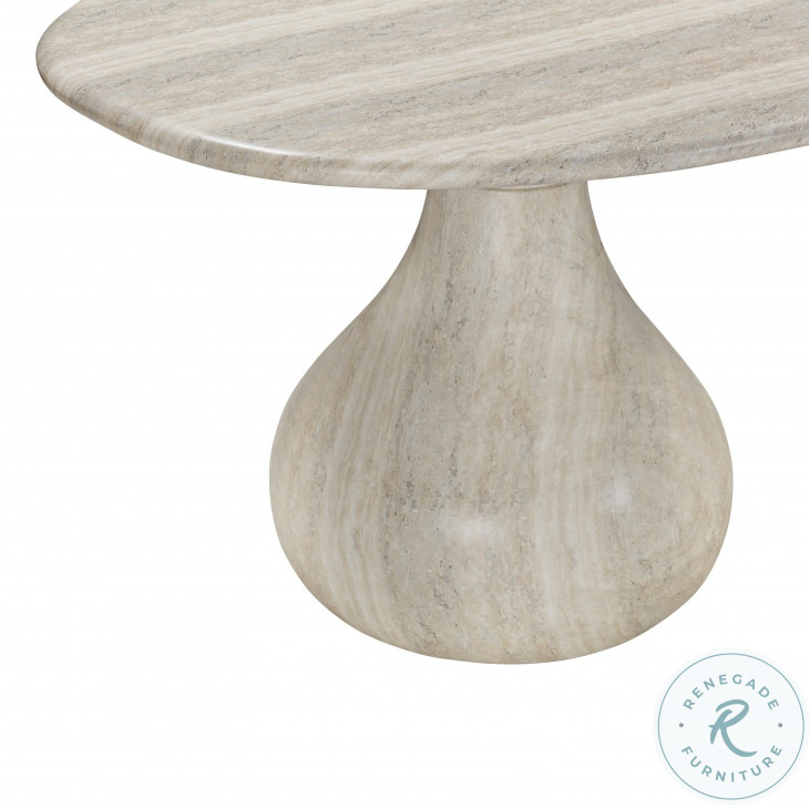 Smooch Faux Travertine Outdoor Pedestal Dining Table From TOV | Coleman ...