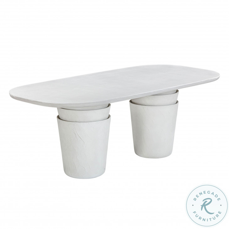 Margot Light Gray Faux Plaster Concrete Dining Room Set from TOV ...