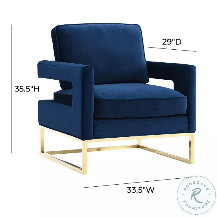Avery Navy Velvet Chair from TOV Coleman Furniture