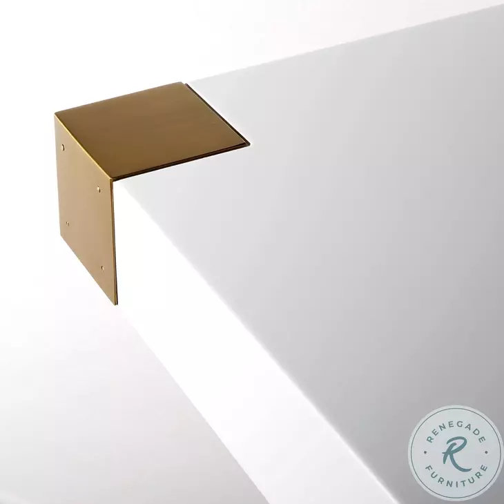 Adeline White and Gold Dining Table from TOV Coleman Furniture