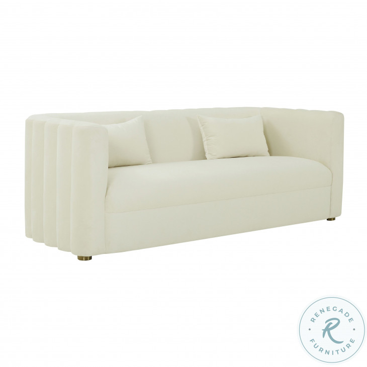 Callie Cream Velvet Sofa from TOV | Coleman Furniture