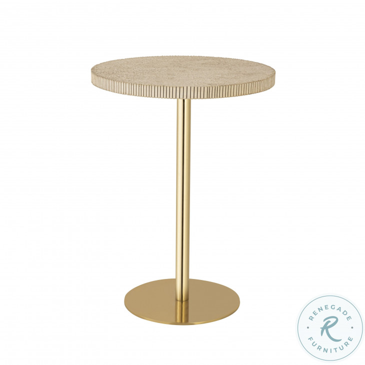 Fiona Gold and Natural Marble Side Table From TOV | Coleman Furniture