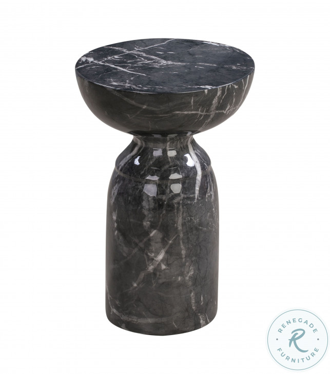 Rue Black Marble Side Table from TOV | Coleman Furniture
