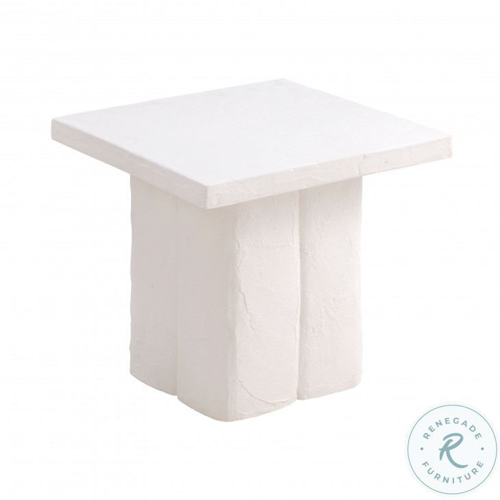 Kayla White Concrete Side Table From TOV | Coleman Furniture