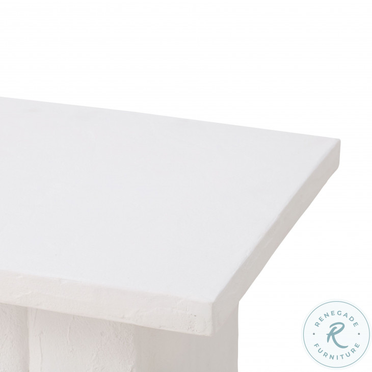 Kayla White Concrete Side Table From TOV | Coleman Furniture