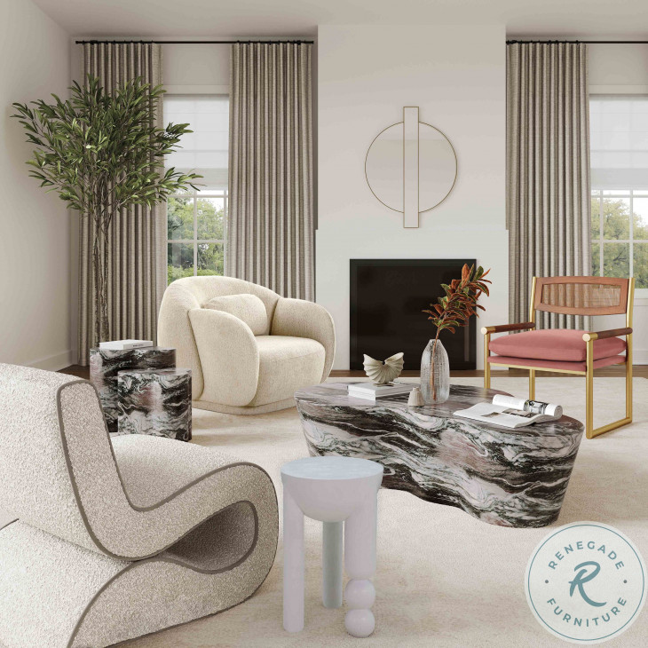 Morse White wood Accent Table From TOV | Coleman Furniture